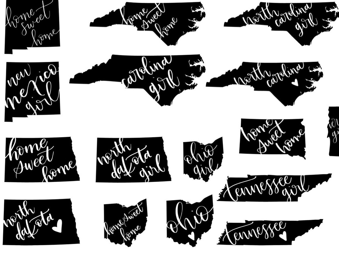 States Images SVG and PNG Collection for Cricut/silhouette Over 100 ...