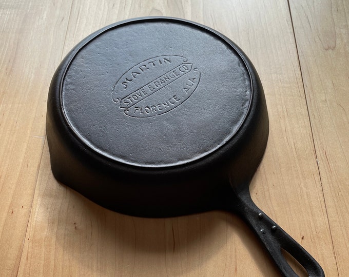 Martin Stove & Range #8 Cast Iron Skillet W/ Hamburger Logo - Etsy