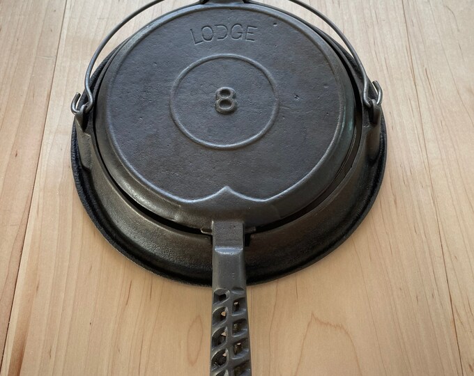 Arc Logo Lodge #8 Cast Iron Waffle Iron W/ Low Base - Etsy