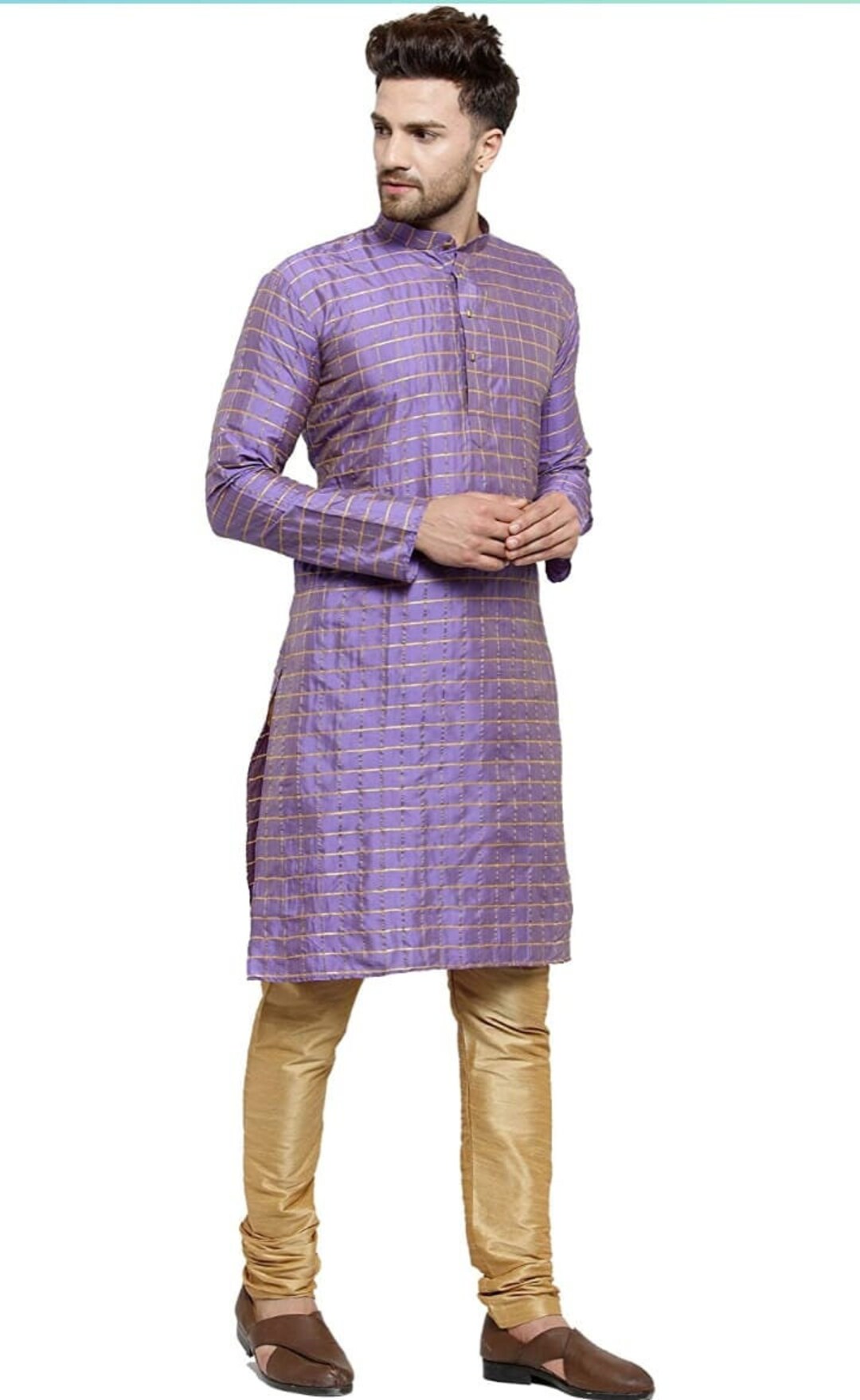 Mens Traditional Kurta Pajama Silk Wedding Kurta Pajama Raw Silk Kurta ...