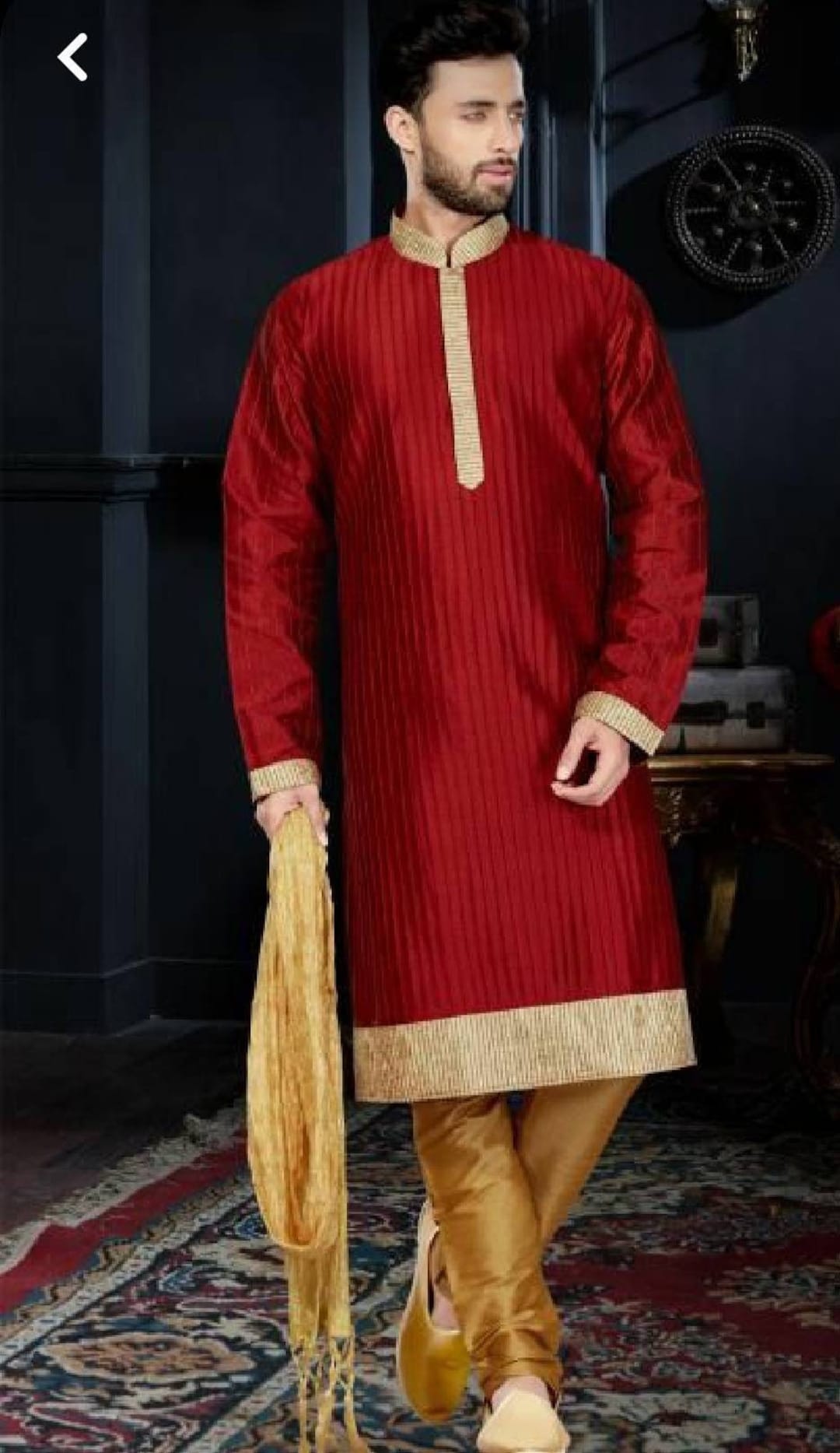 Mens Traditional Kurta Pajama Silk Wedding Kurta Pajama Raw Silk Kurta ...