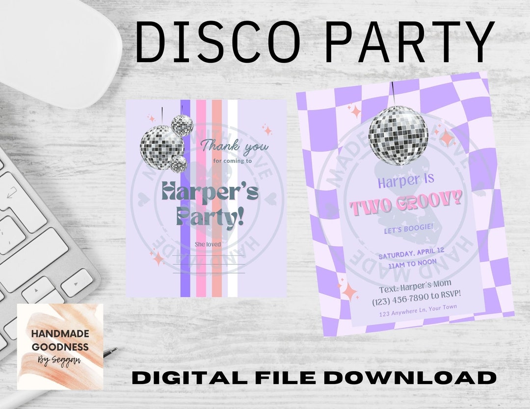 Purple Disco Party Pack Digital Download - Etsy