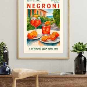 Negroni Wall Art – Italian Cocktail Poster Printable • Summer Bar Decor ...