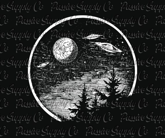 UFO Night Sky SVG Artwork PREMIUM Png and Svg Design With - Etsy