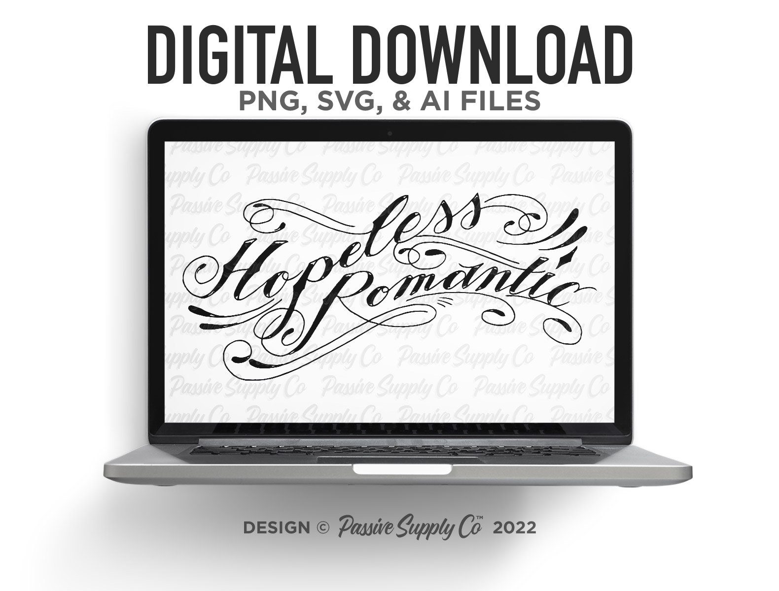 Original Hopeless Romantic Script SVG Artwork PREMIUM Tattoo Flash ...
