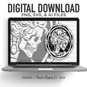 Original Victorian Skull Cameo SVG Artwork - PREMIUM Skeleton Tattoo ...