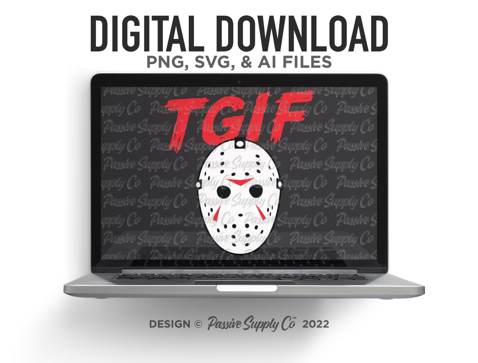 TGIF Friday Halloween SVG Artwork- PREMIUM 13th Hockey Mask Horror Png ...