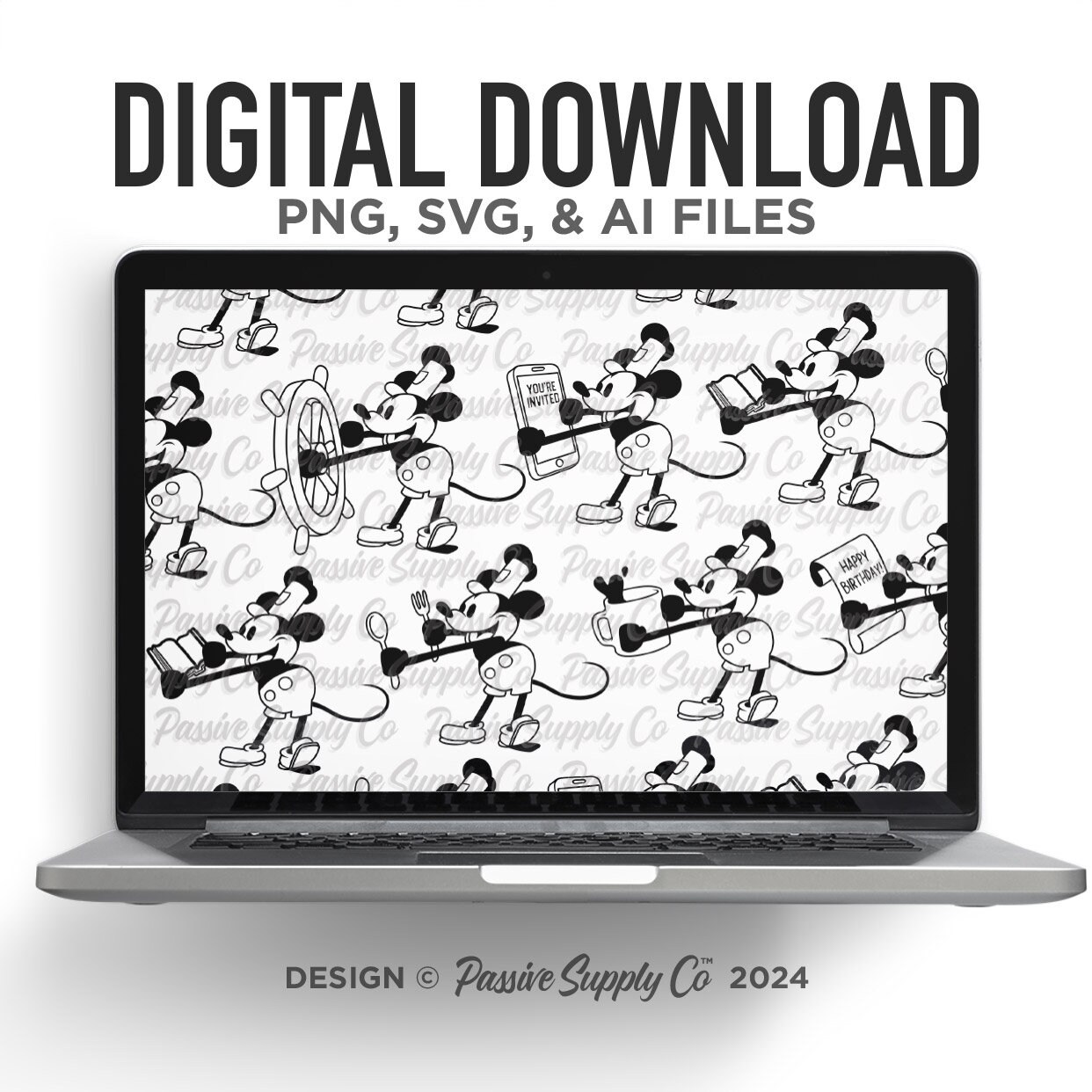 Steamboat Mouse SVG Artwork 6 PACK - PREMIUM Willie Mouse Png Svg ...