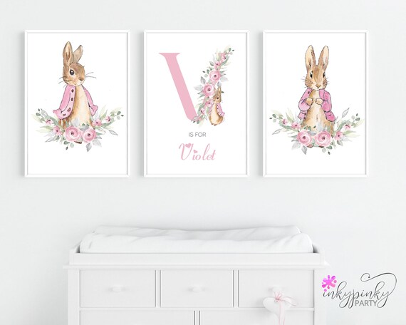 Baby Gift Beatrix Potter Set Of 3 Nursery Wall Decor Peter Rabbit ...