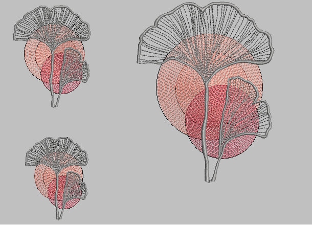 Ginko Leaves Embroidery Design, Ginko Machine Embroidery, Ginko ...
