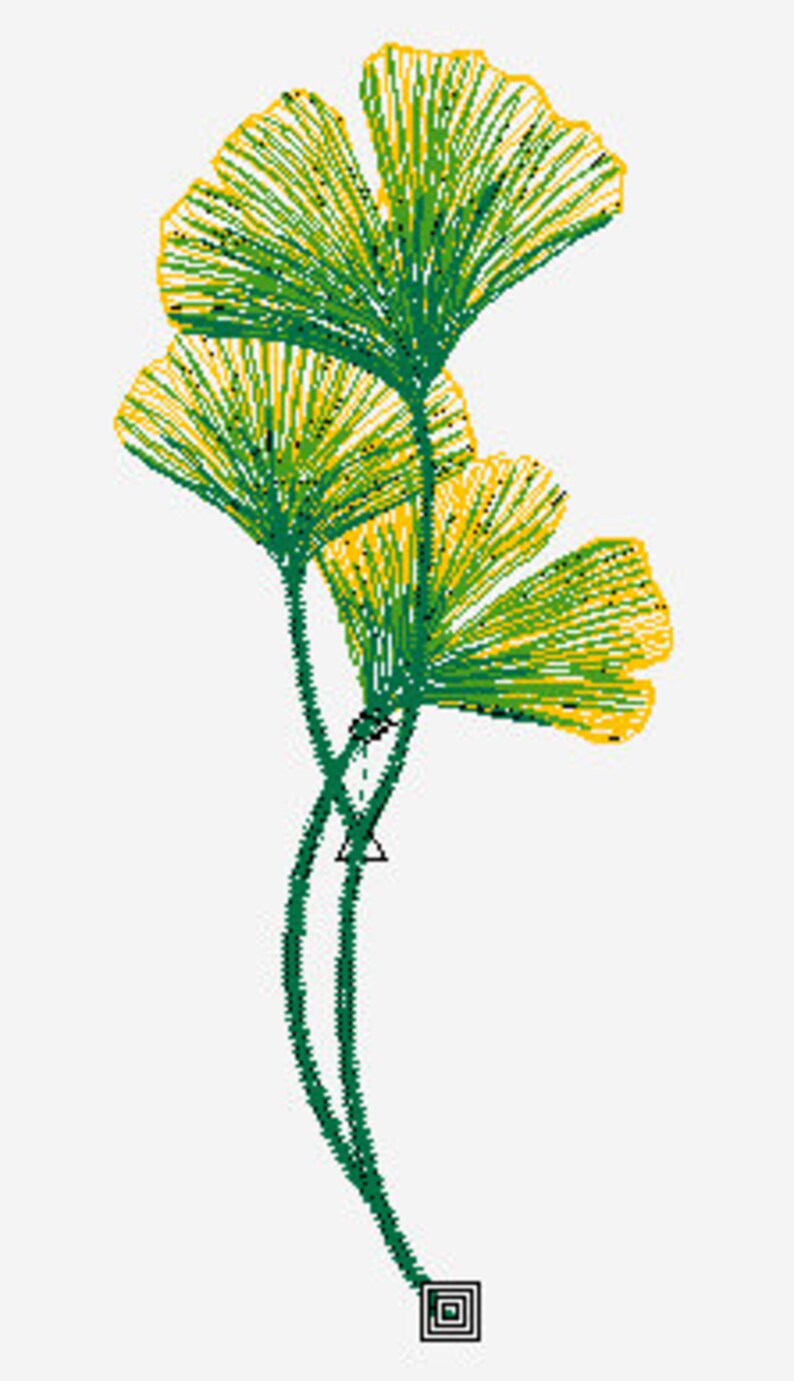 Ginko Machine Embroidery Design 2 Sizes Light Design | Etsy