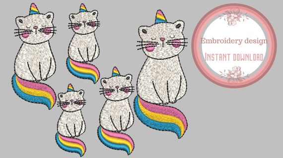 Kittycorn Cat Unicorn Embroidery Design Machine Embroidery - Etsy
