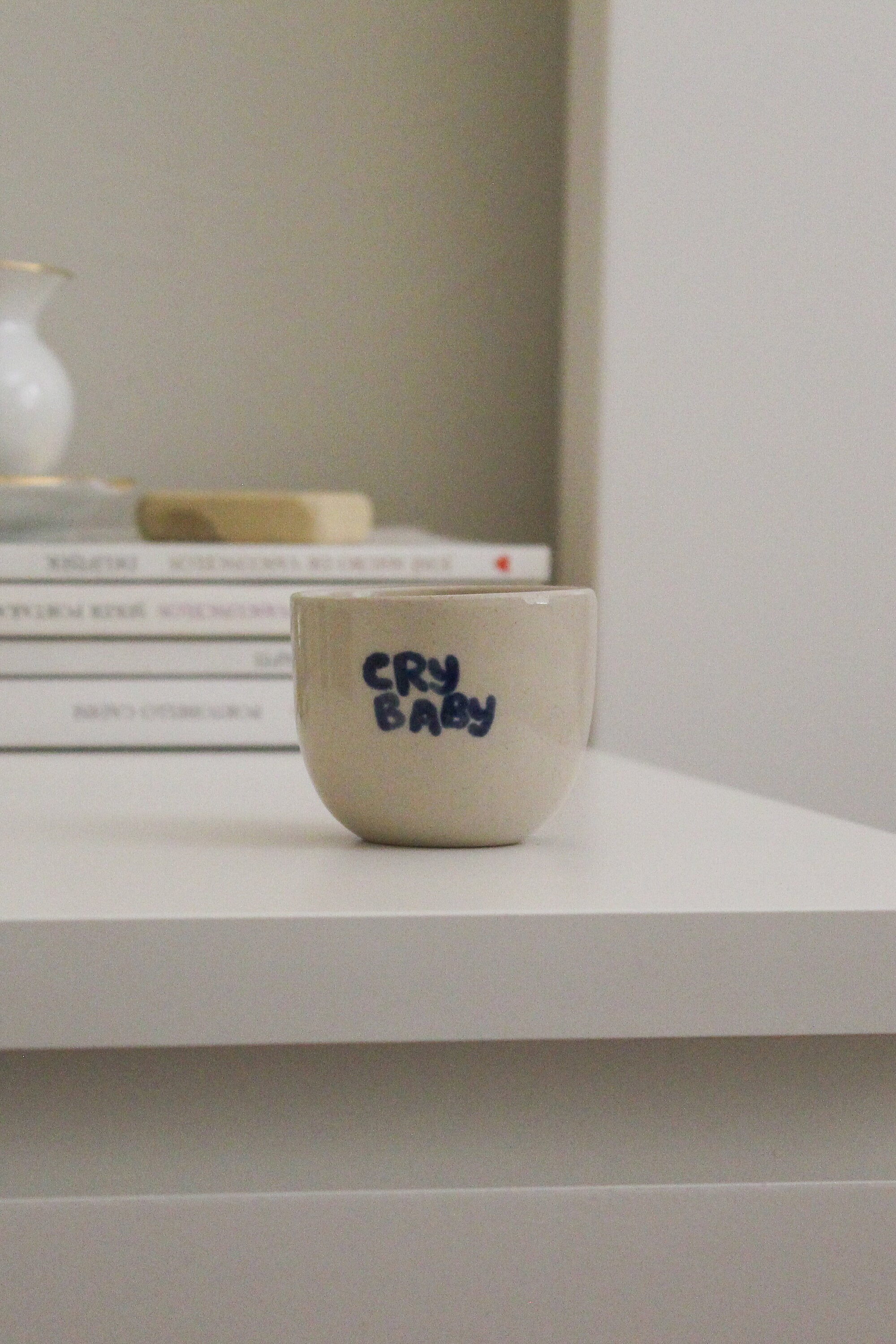 Cry Baby Smiley Face Ironic Espresso Cup Funny Quote Handmade - Etsy