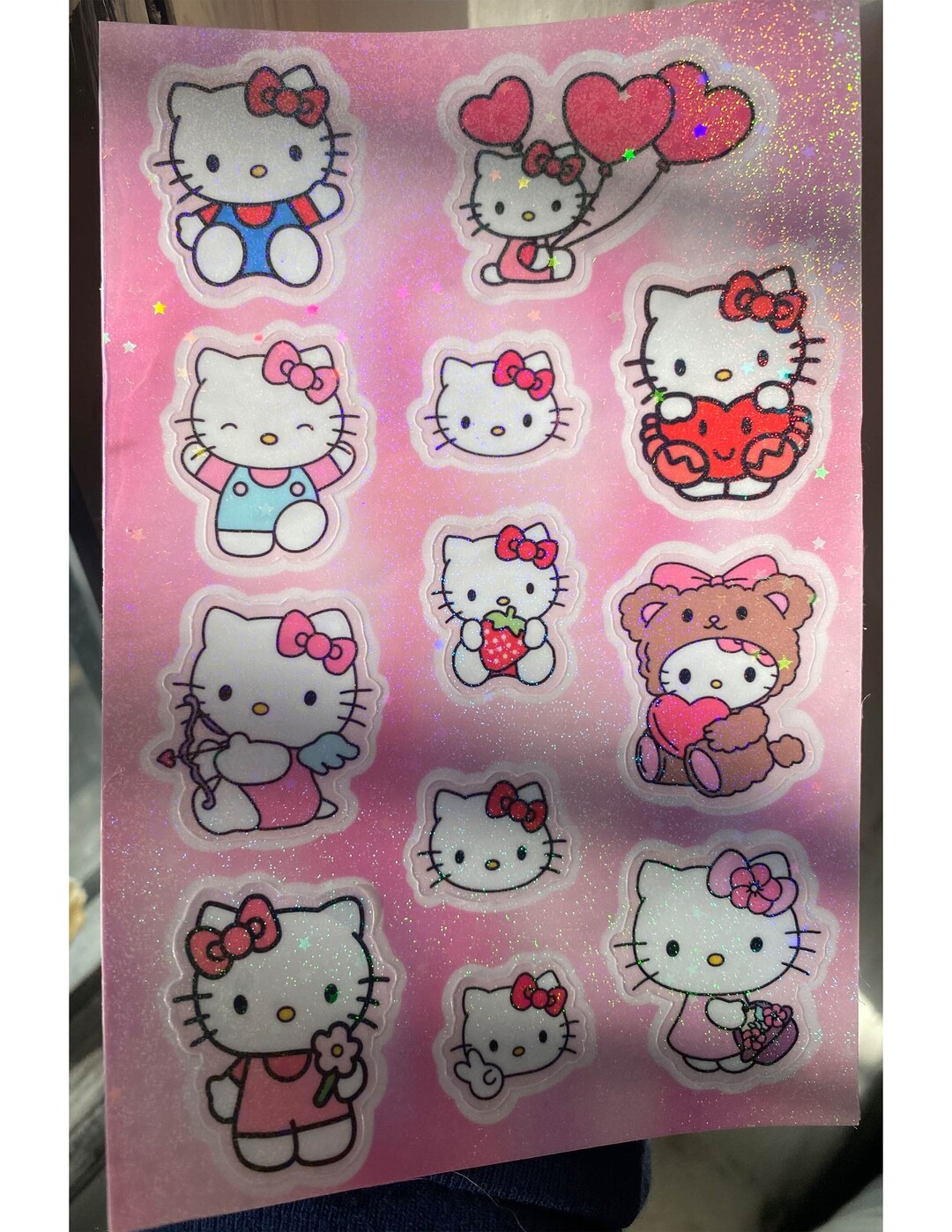 Pink Kitty Kawaii Sticker Sheet, HK Scrapbook Sticker Sheet ...