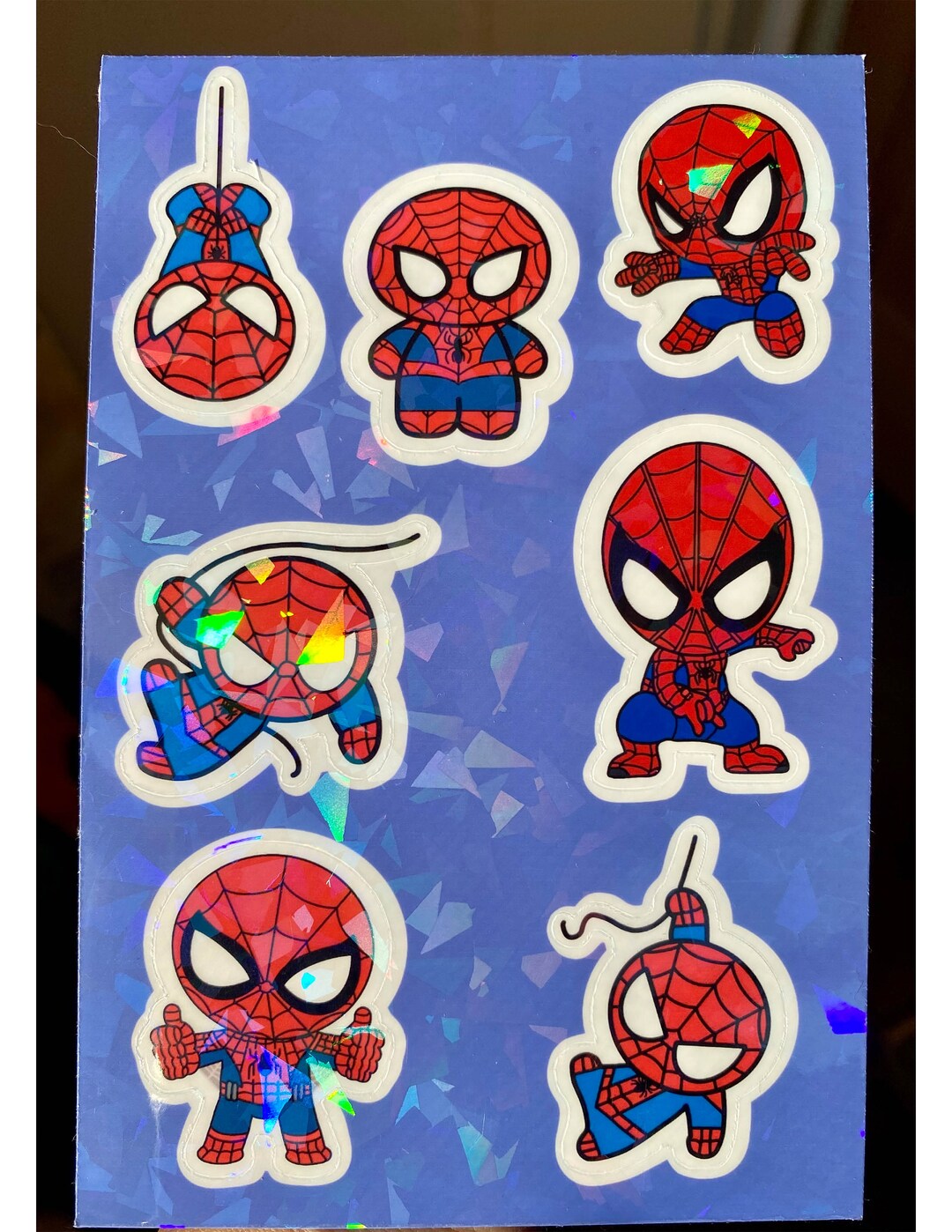 Spider Sticker Sheet, Spidey Waterproof Sticker Sheet, Holographic ...