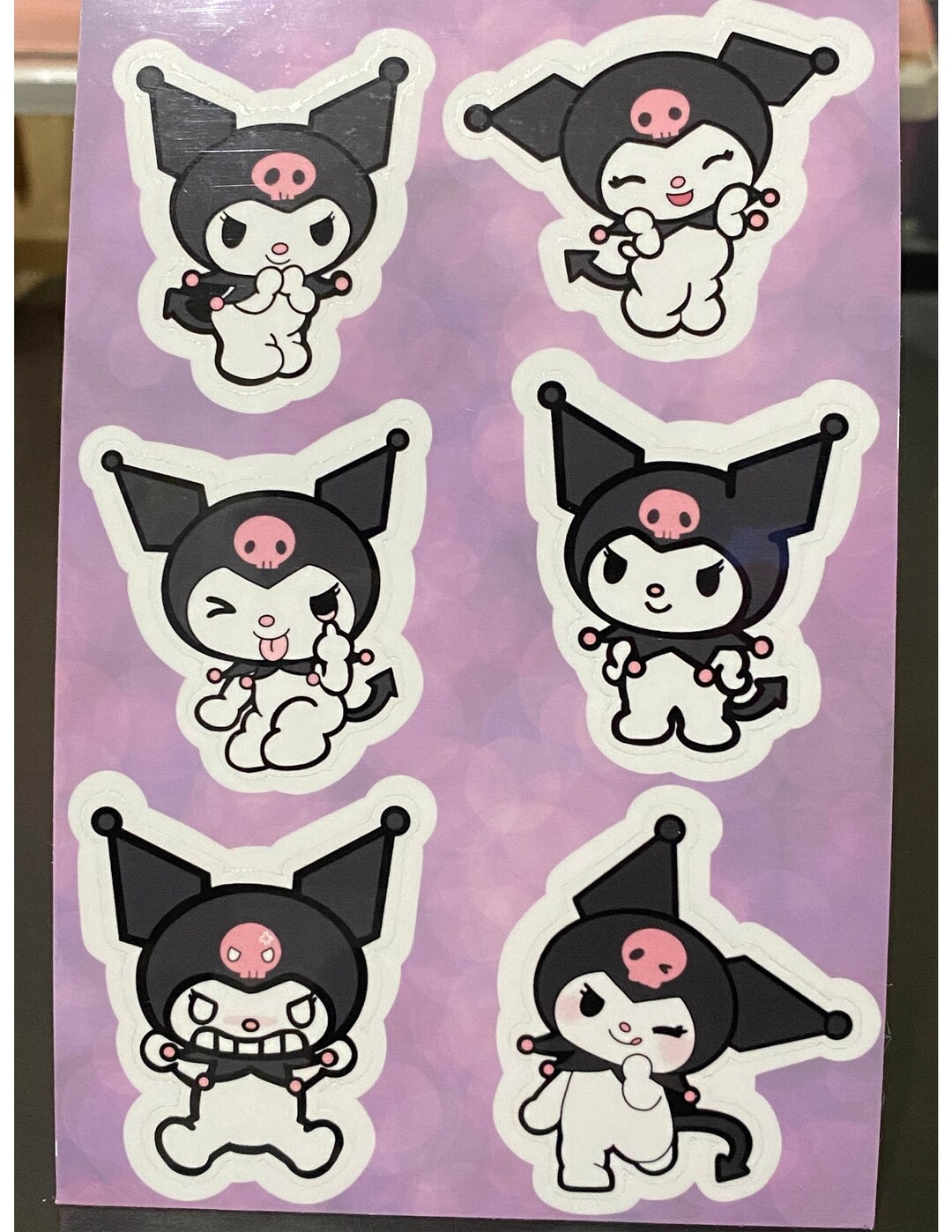 Kuro Sticker Sheet, Kuro Scrapbook Sticker Sheet, Transparent Vinyl Sticker Sheet 6 Pcs - Etsy
