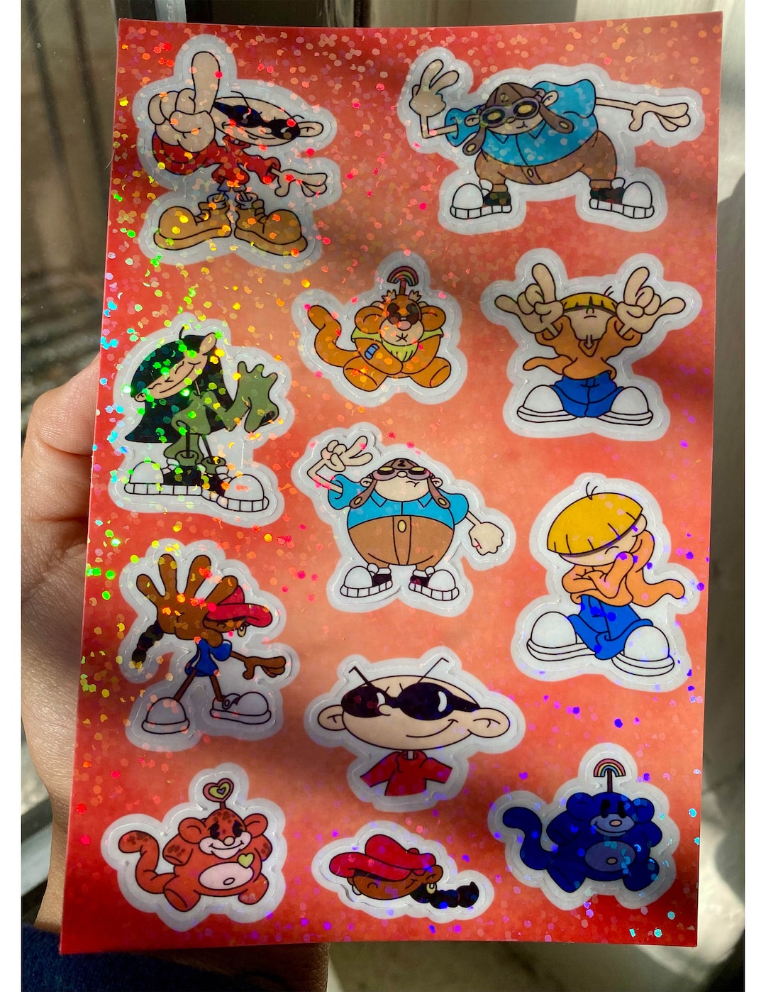 Code: K.N.D Sticker Sheet, Rainbow Monkeys Stickers, Holographic ...