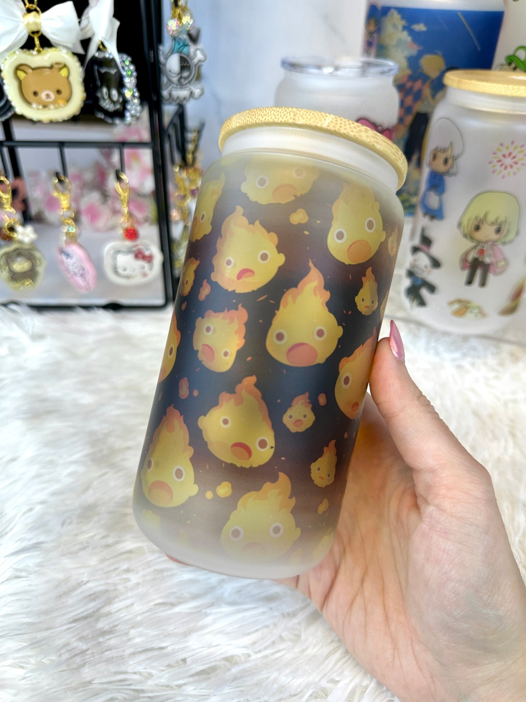 Anime Inspired Frosted Glass Cup Anime Glass Cans Anime Cup Anime ...