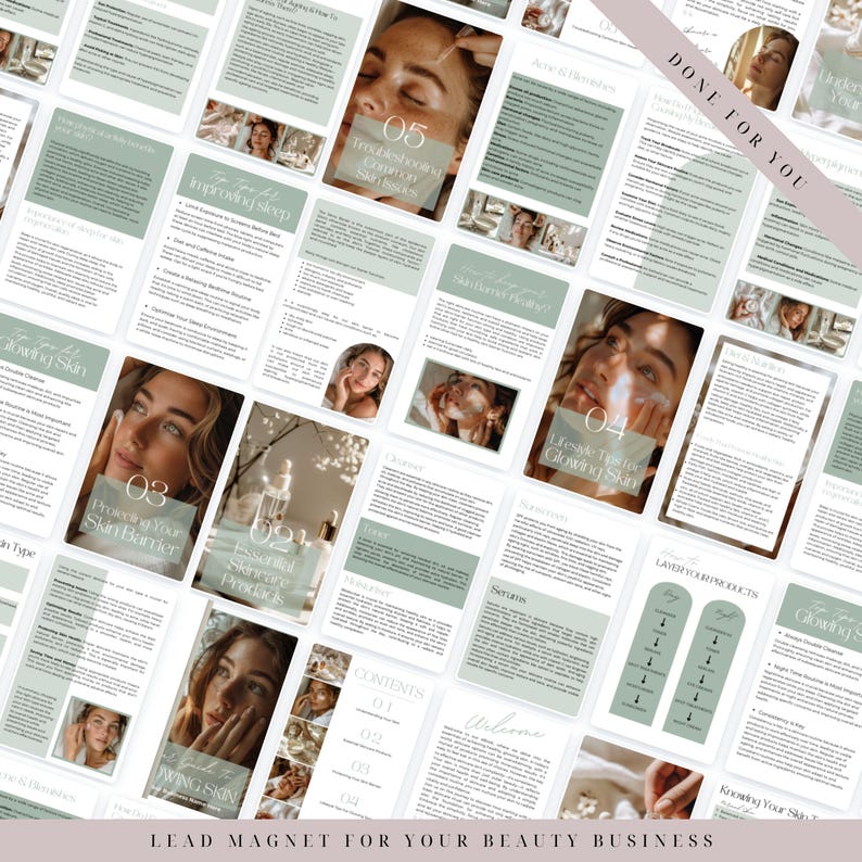 Editable Skincare Ebook Template Beauty E-book Skincare Guide Lead ...