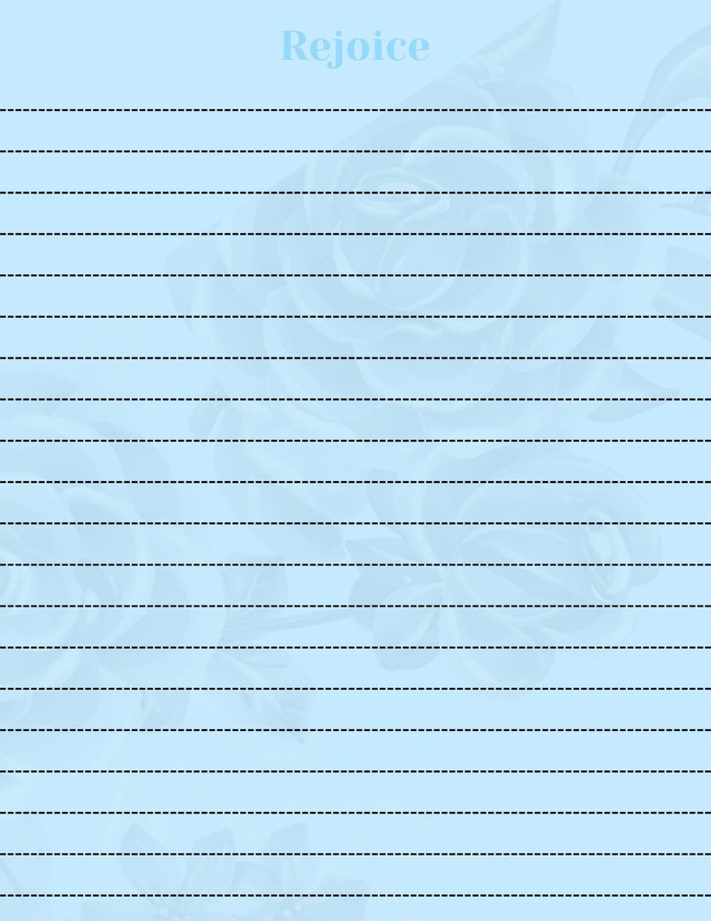 Printable Rejoice Christian Themed Decorative Note Page | 8.5x11 Inches ...