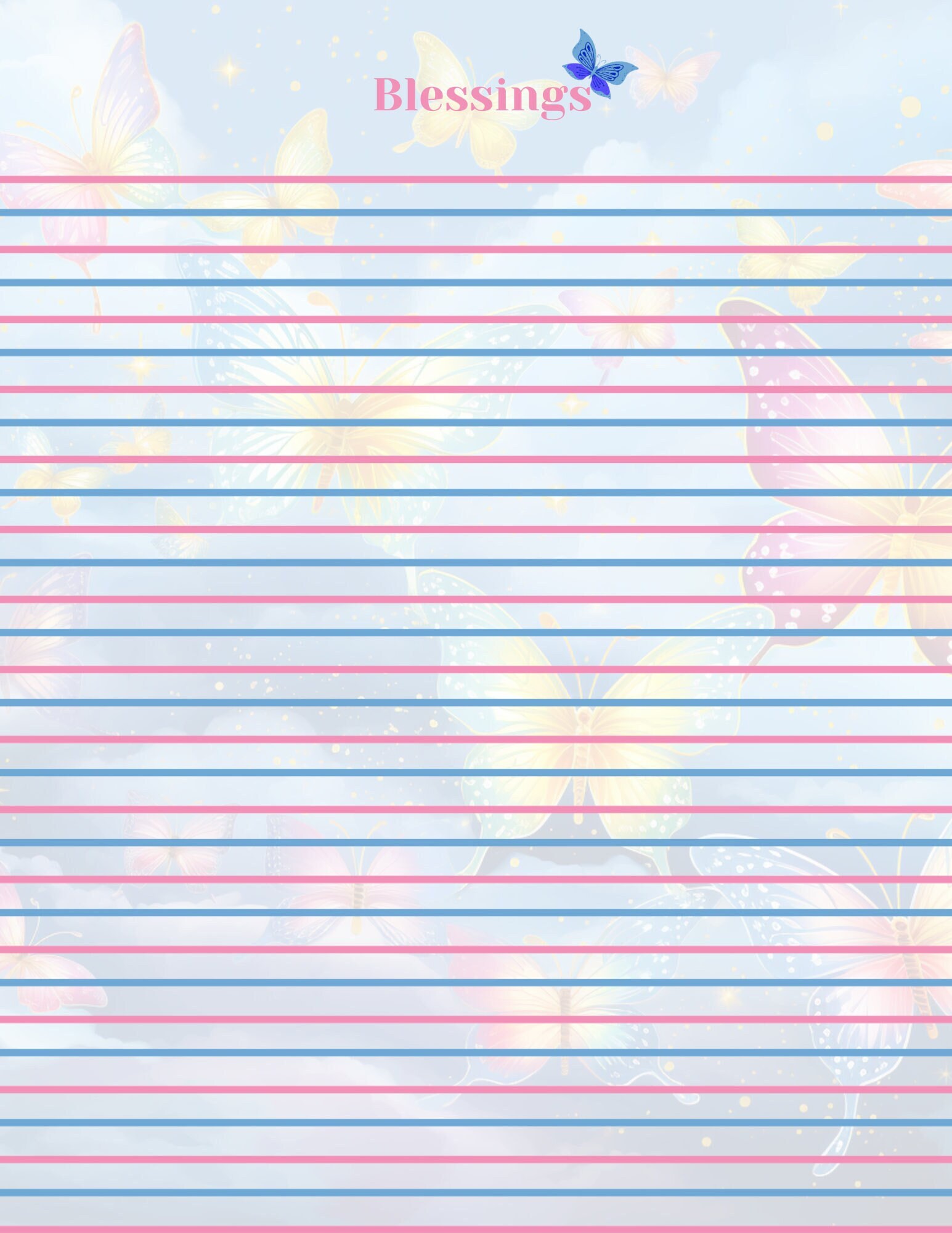 Printable Blessings Christian Themed Decorative Note Page | 8.5x11 ...