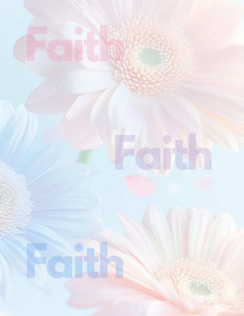 Faith Themed Flowers Writing Note Pages Both Lined and Unlined - Etsy