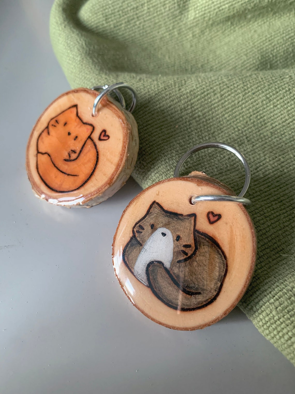 Cat Keychain, Pick Your Color, Custom Cat Keyring, Tabby Cat, Ginger ...