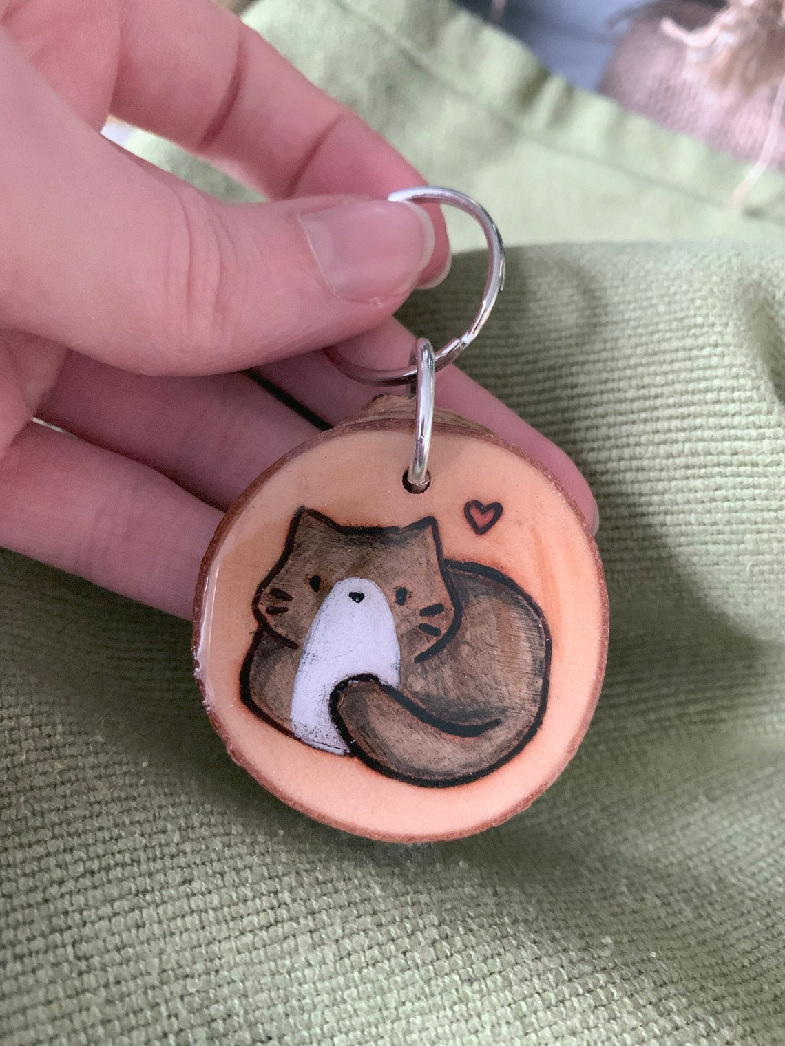 Cat Keychain, Pick Your Color, Custom Cat Keyring, Tabby Cat, Ginger ...