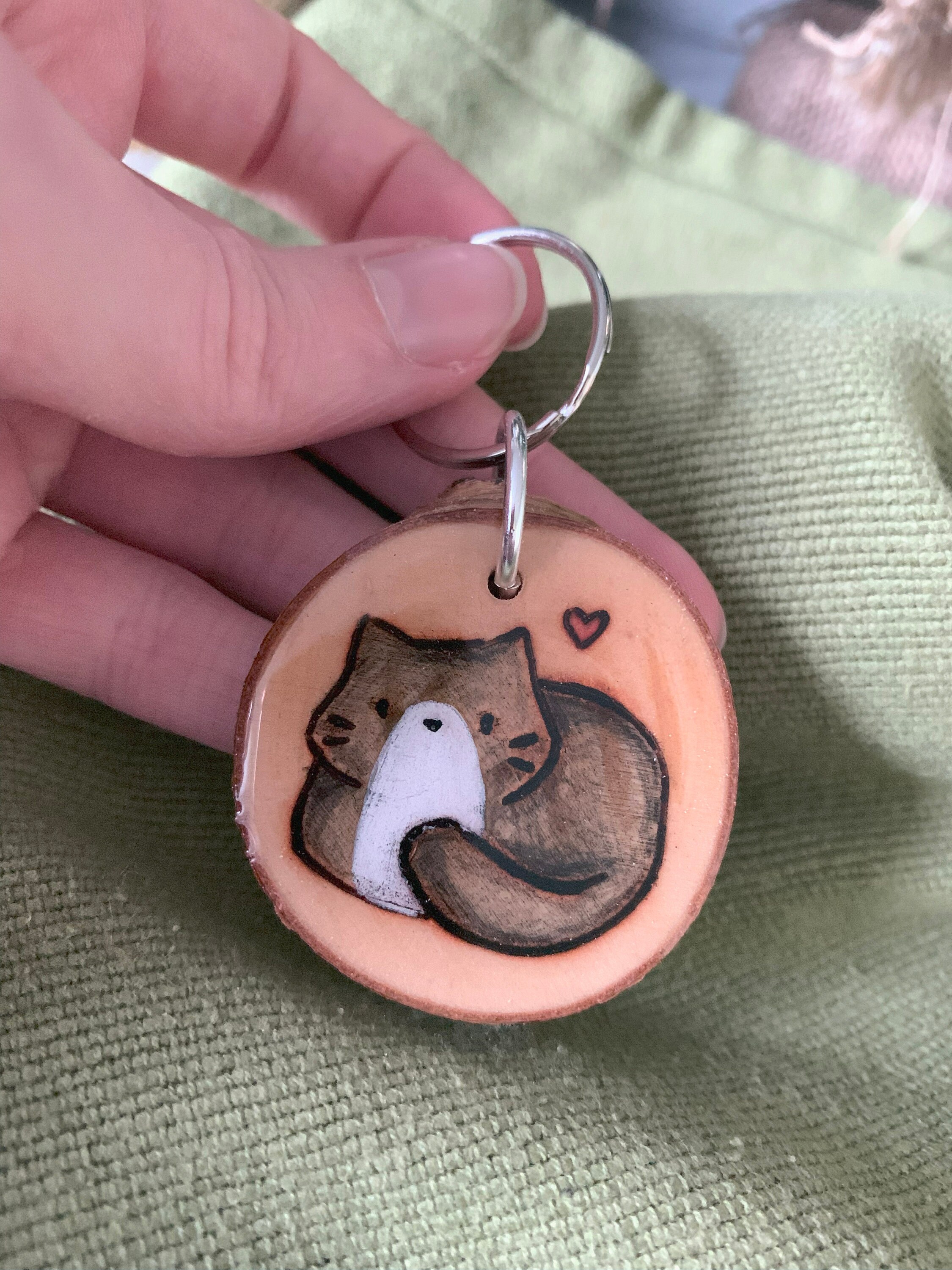 Cat Keychain, Pick Your Color, Custom Cat Keyring, Tabby Cat, Ginger ...