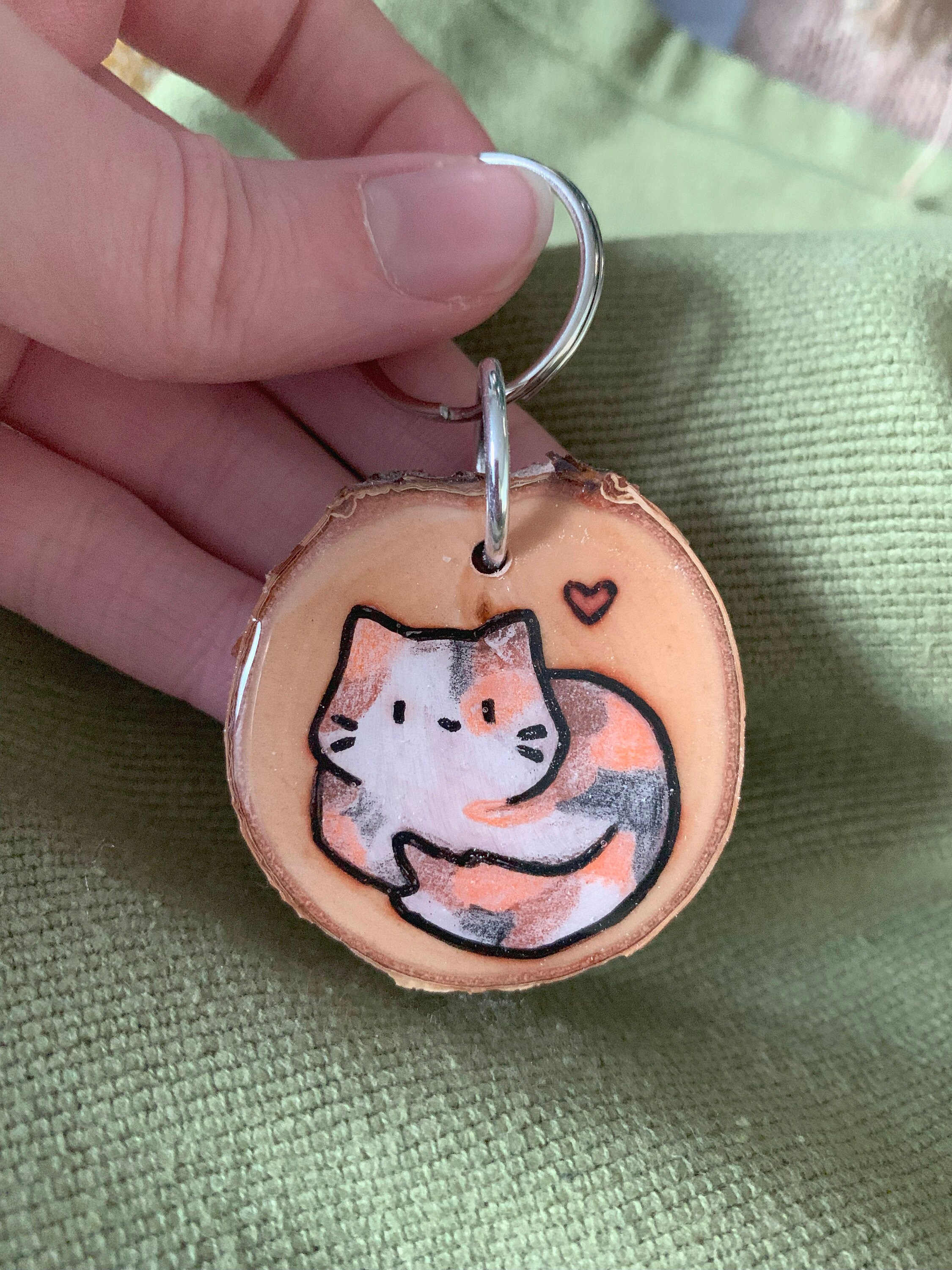 Cat Keychain, Pick Your Color, Custom Cat Keyring, Tabby Cat, Ginger ...