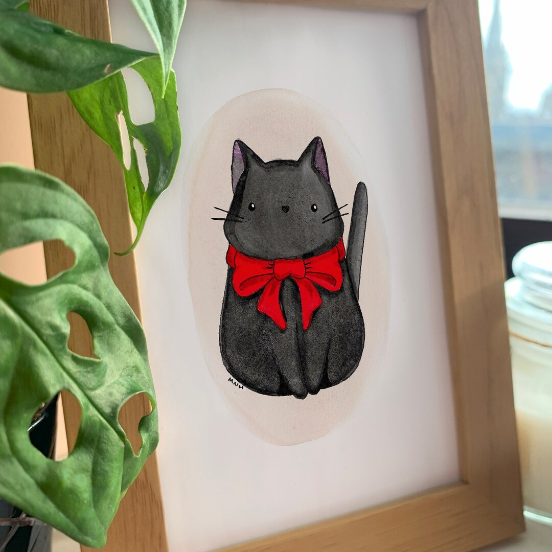 Witches' Mews / Cat Art Print / Jiji Cat / Anime Art Print / Small 4x6 ...