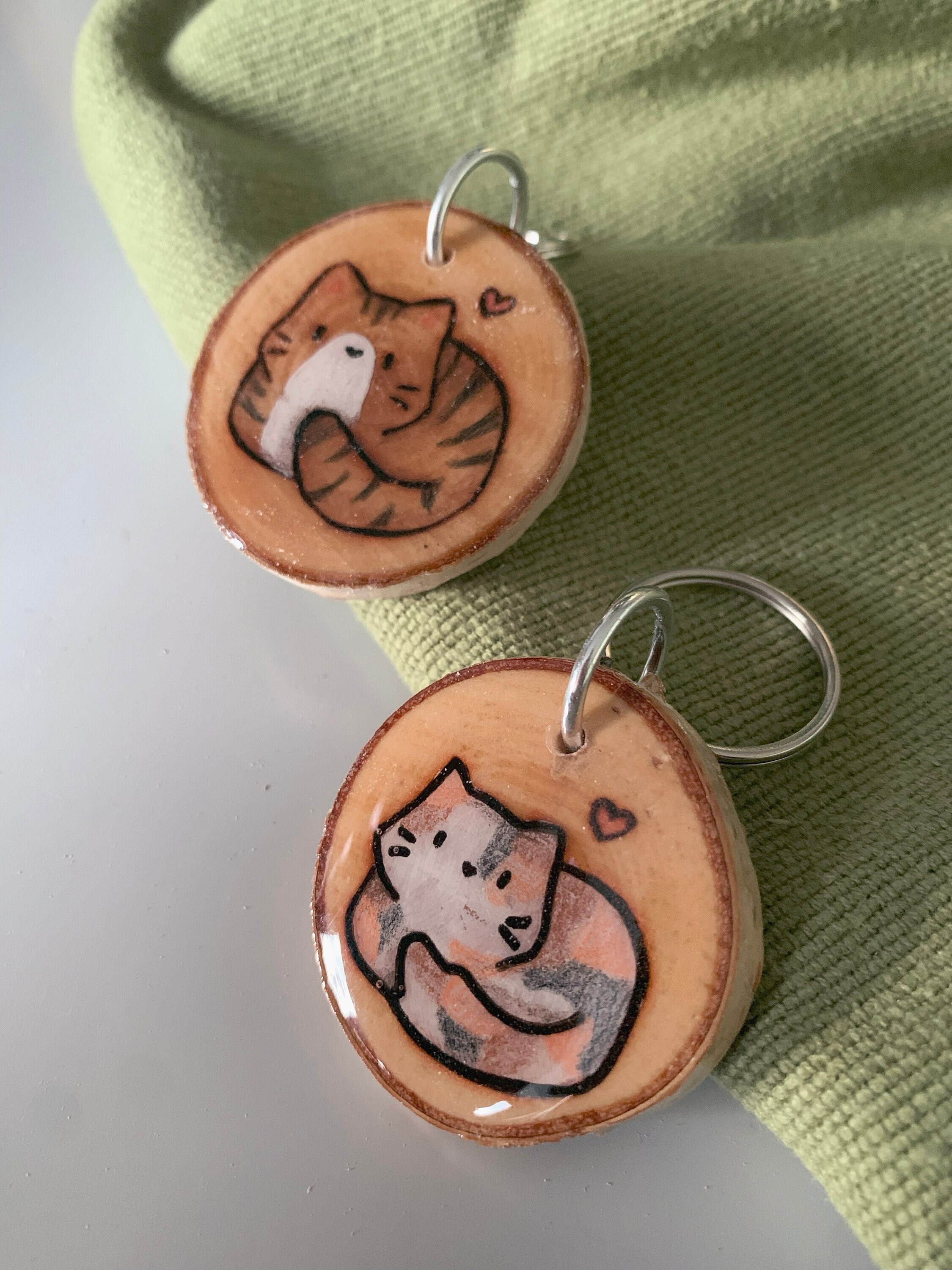 Cat Keychain, Pick Your Color, Custom Cat Keyring, Tabby Cat, Ginger ...