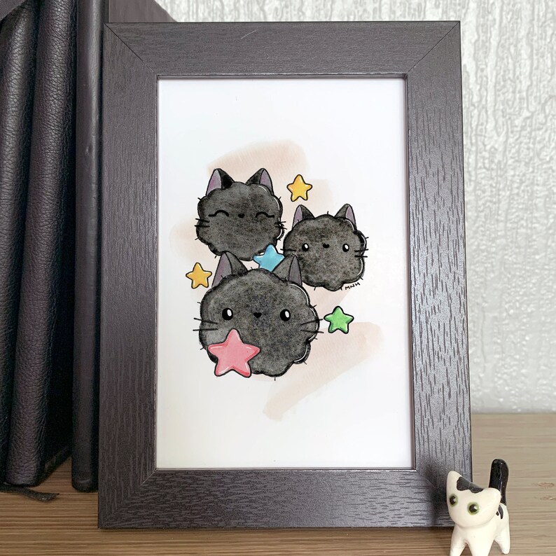 Sook Sprites / Cat Art Print / Soot Sprite Cat / Anime Art Print ...