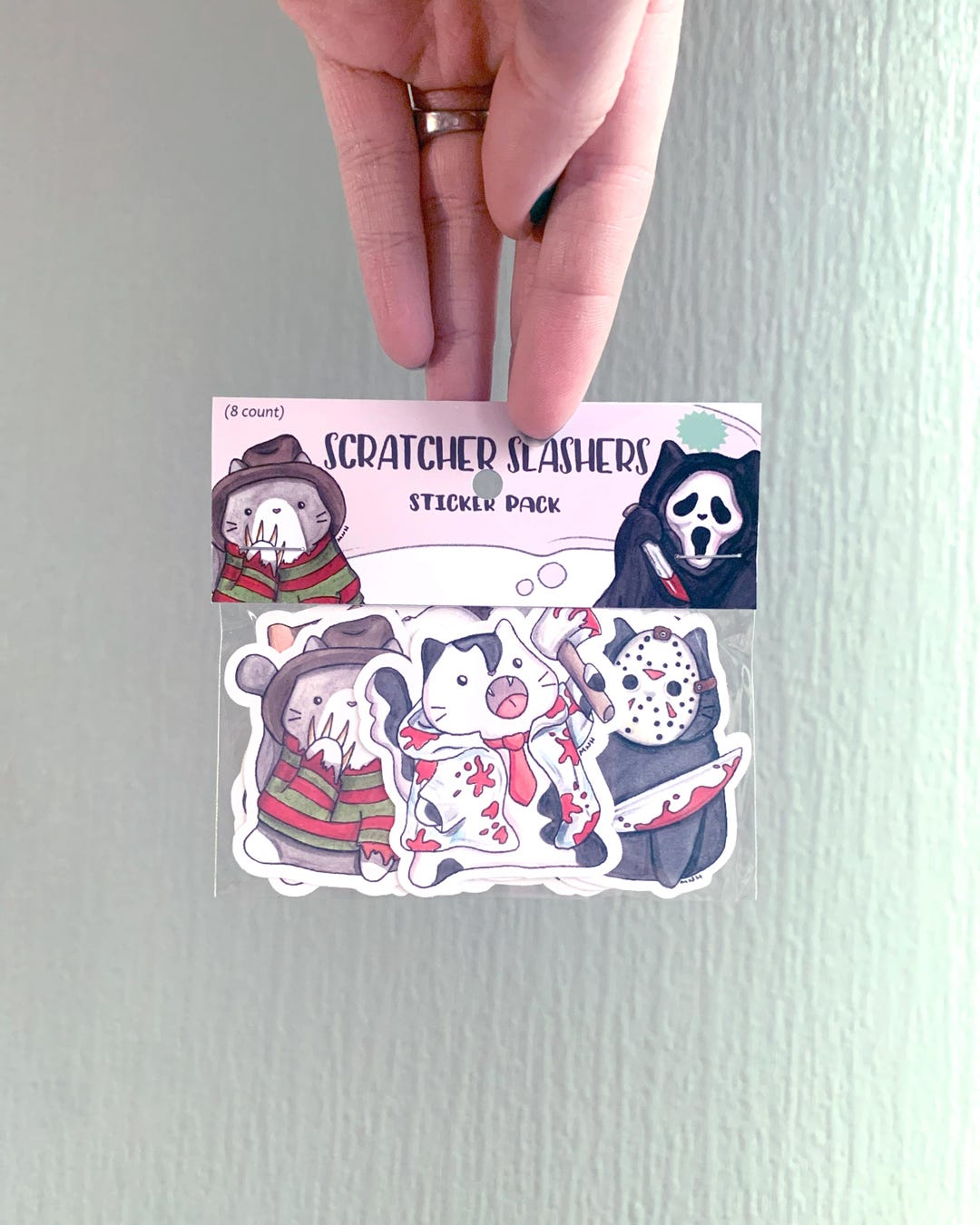 Scratcher Slasher Vinyl Sticker Pack | Set of 8 Handmade Vinyl Stickers ...