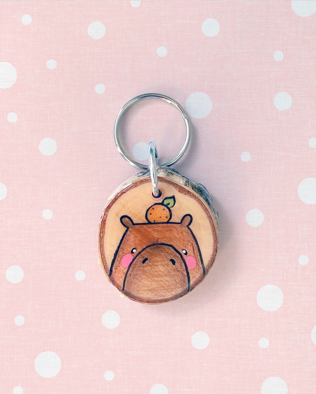 Capybara Keyring | Cute Capybara Keychain | Capybara With Satsuma ...