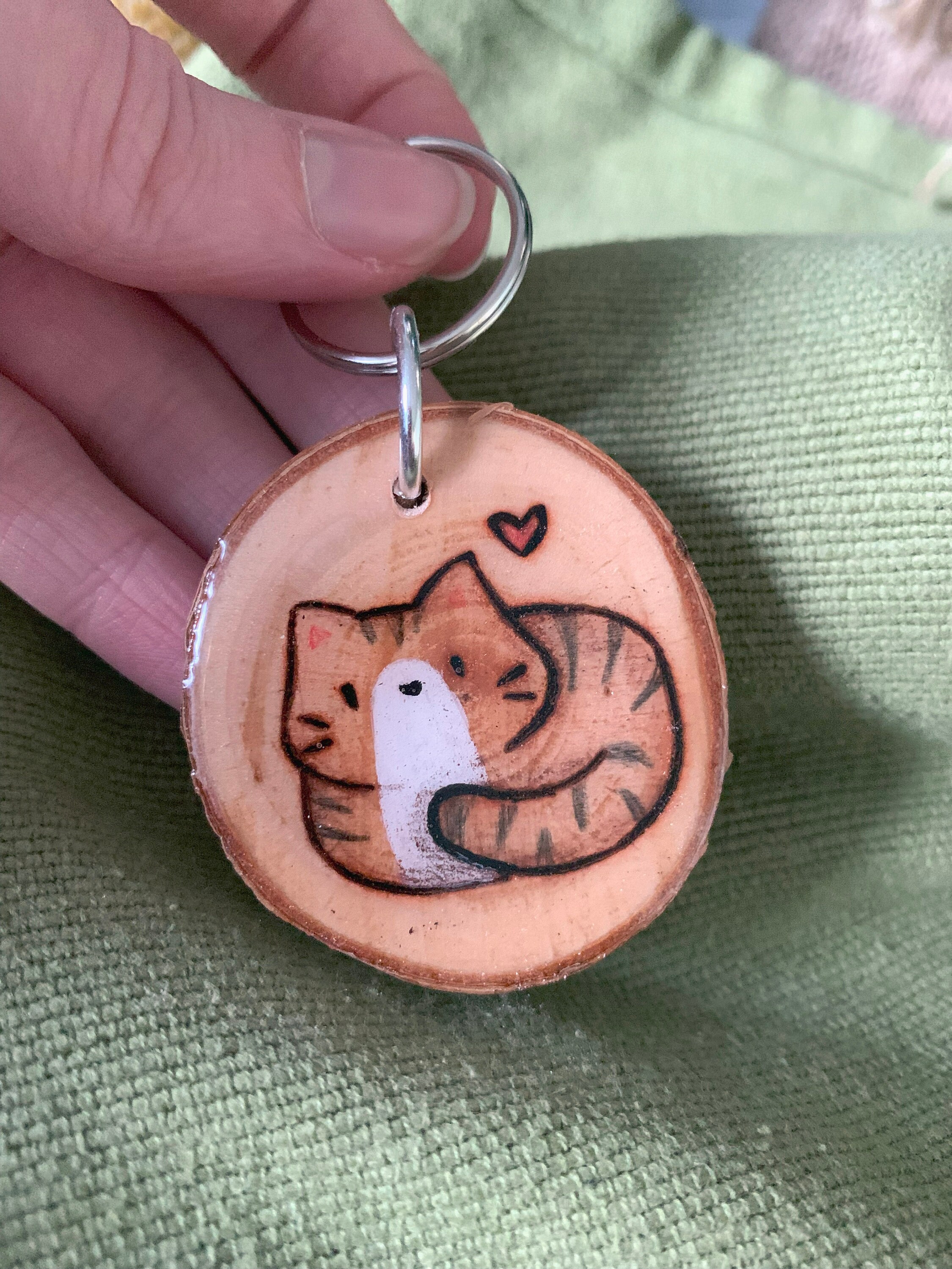 Cat Keychain, Pick Your Color, Custom Cat Keyring, Tabby Cat, Ginger ...