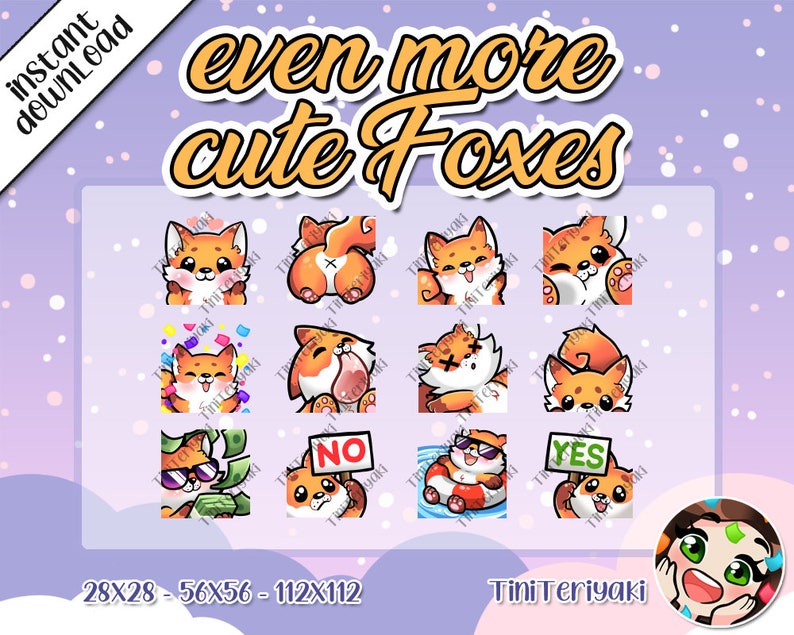 Cute Fox Hug Emote Cuddle Kitsune for Twitch Discord - Etsy Australia