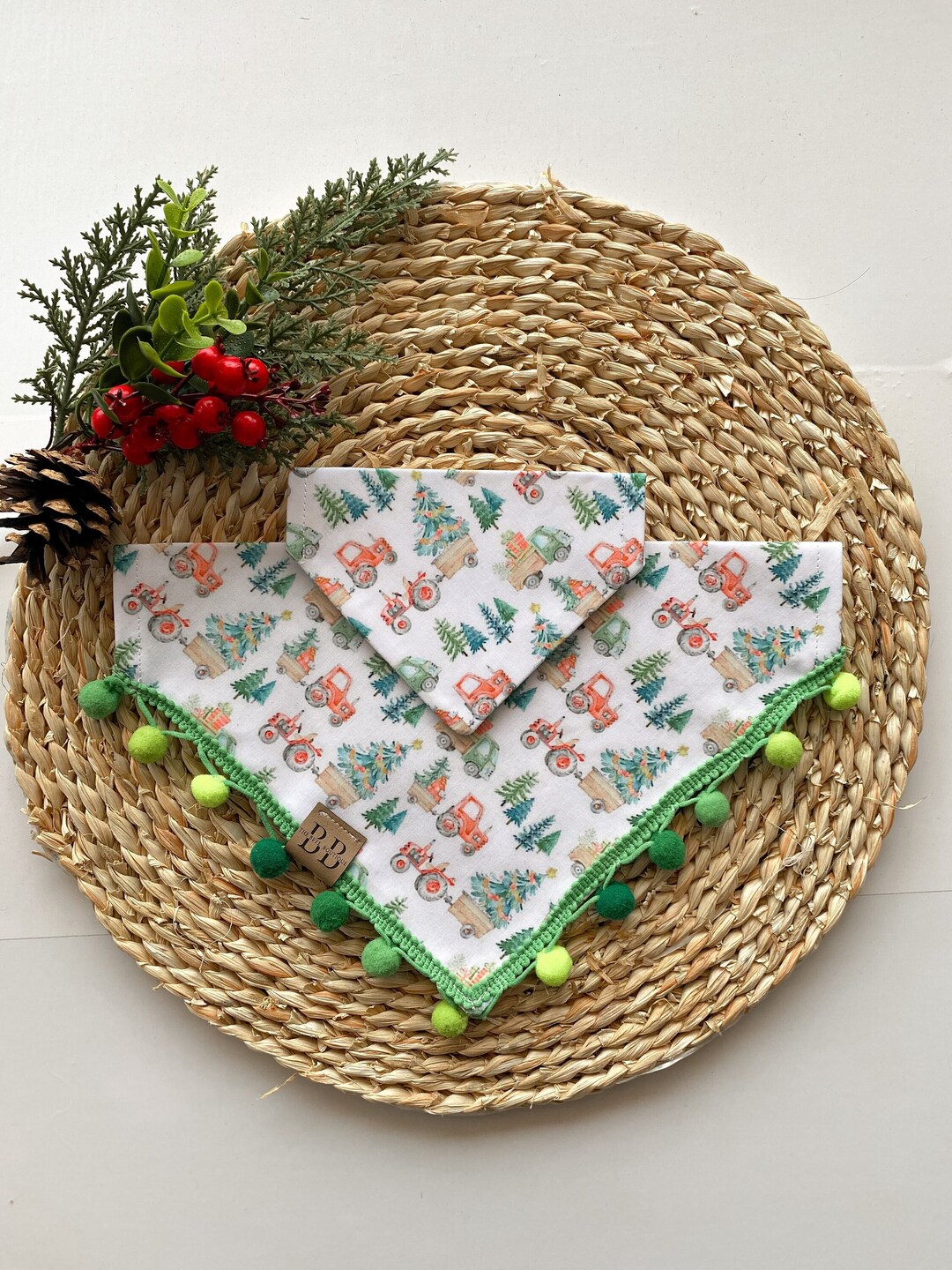 Christmas Trucks Holiday Dog Bandana// Christmas Tree Bandana for Dogs ...
