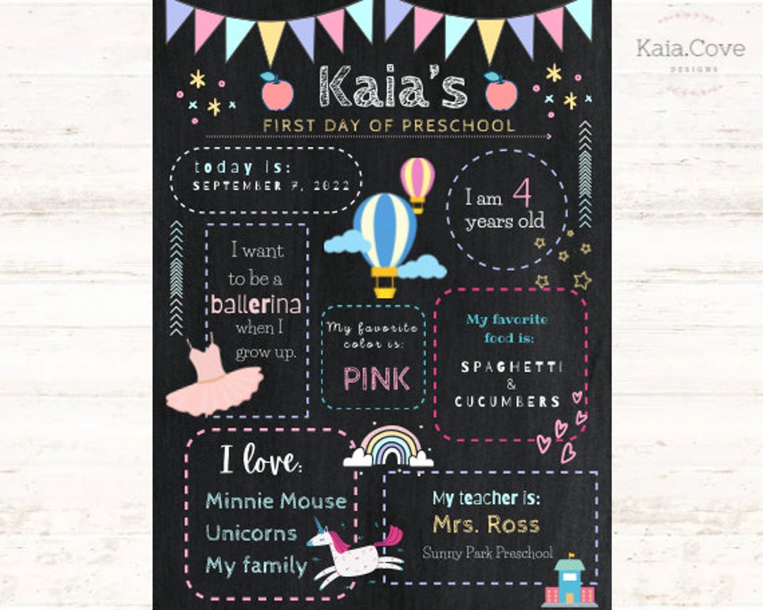 Digital First Day of School Sign 8 X 10 Inches, JPG or PDF - Etsy