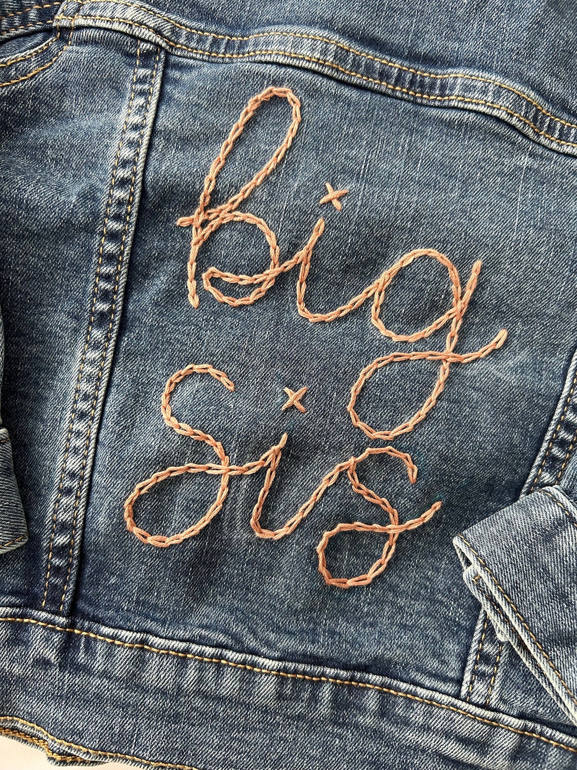 Custom Hand Embroidered Hand Lettered Denim Jacket Toddler - Etsy