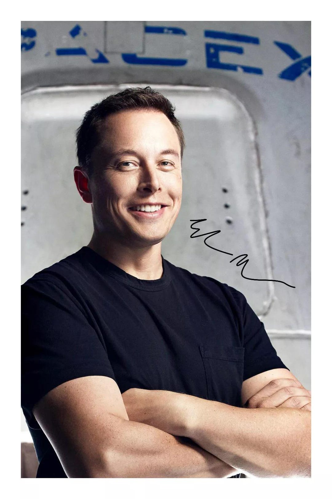Elon Musk Tesla Space X Signed Autograph Print Space and Time ...