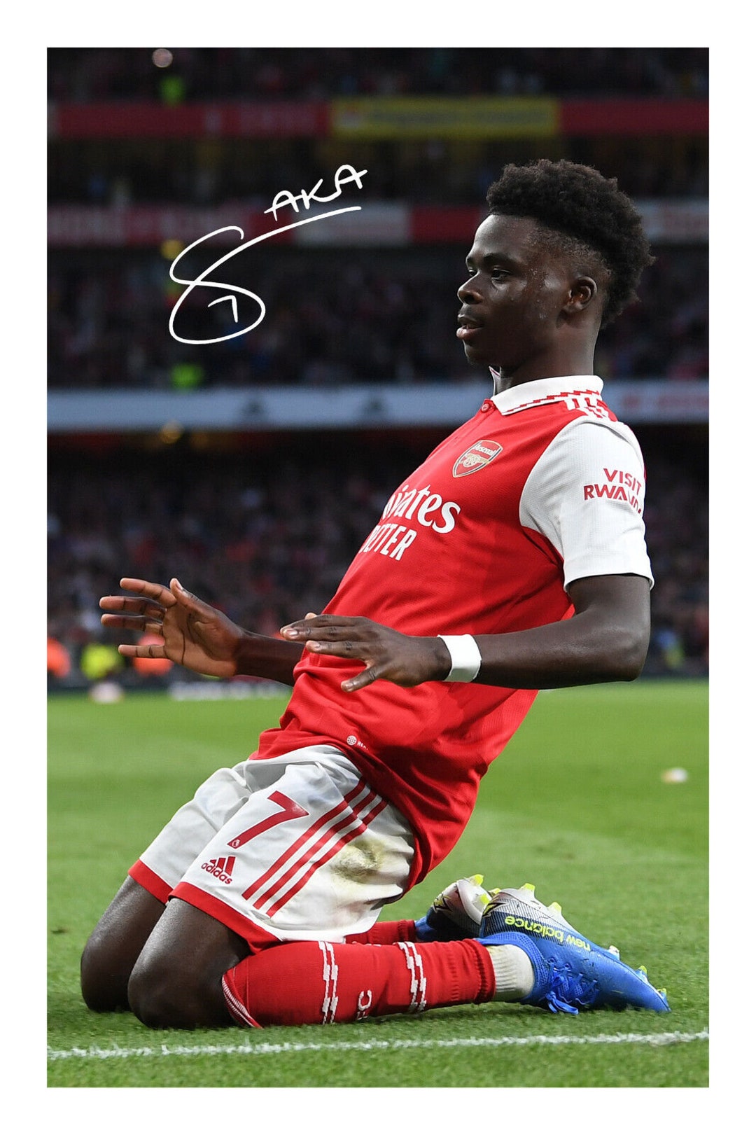 Bukayo Saka Signed Autograph Print Football Memorabilia Sports ...