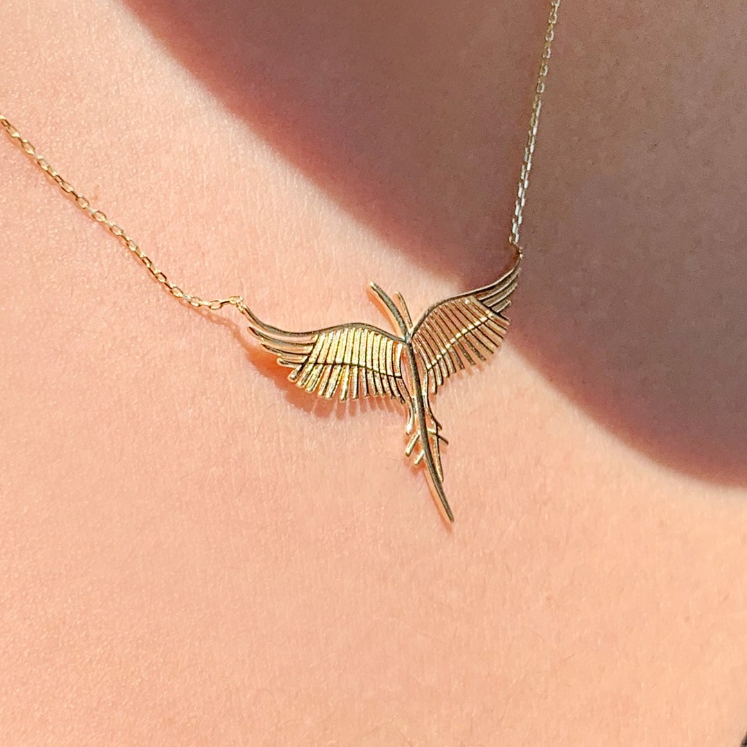 Custom Mythology Design Gold Phoenix Necklace Spiritual - Etsy