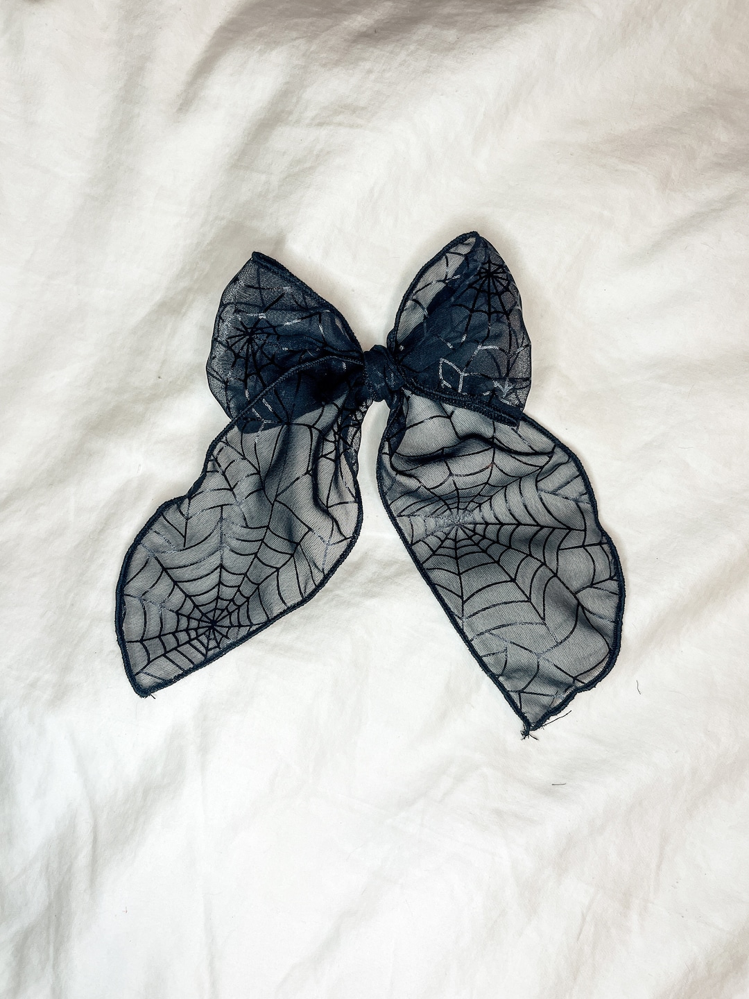 Spider Web Tulle Fable Bow-sheer Black Large Halloween Bow - Etsy