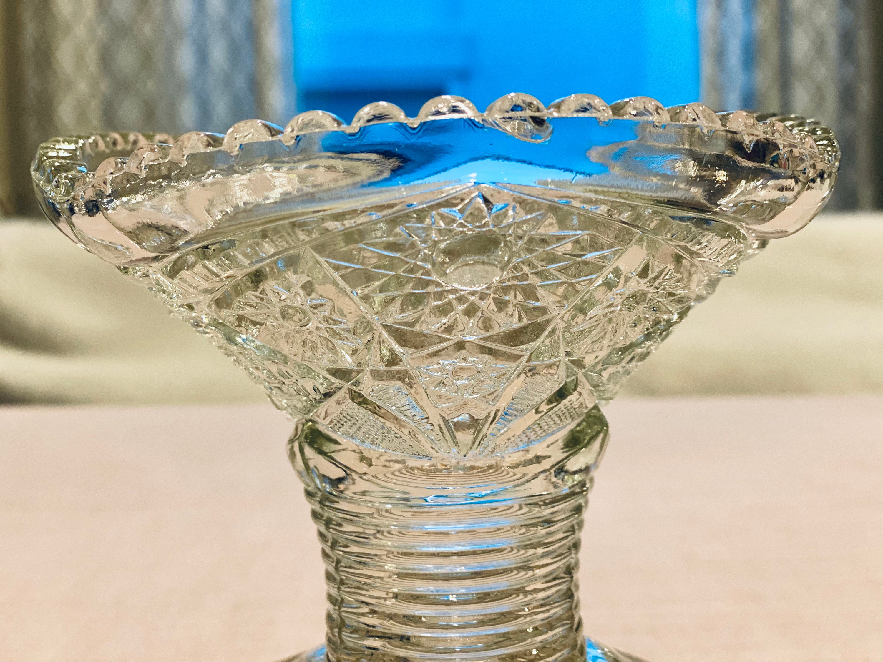 Vintage Mckee CONCORD “prescut” Glass Punch Bowl Pedestal - Etsy