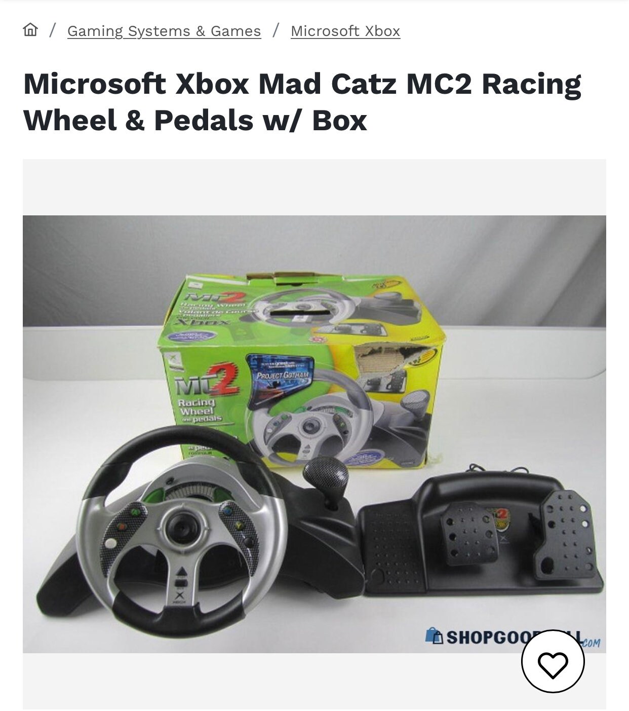Vintage XBOX Mad Catz MC2 Racing Wheel and Pedals - Etsy