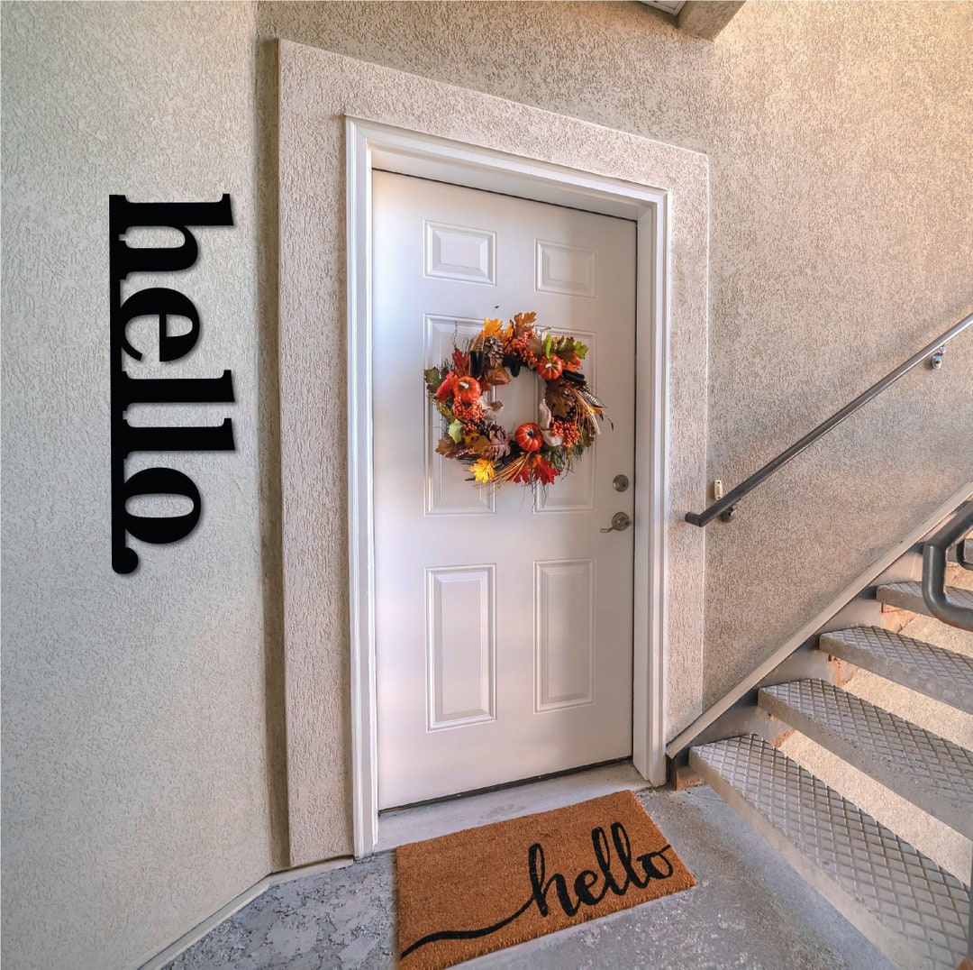 Glamour Metal Hello Sign Front Door Decor Welcome Sign - Etsy
