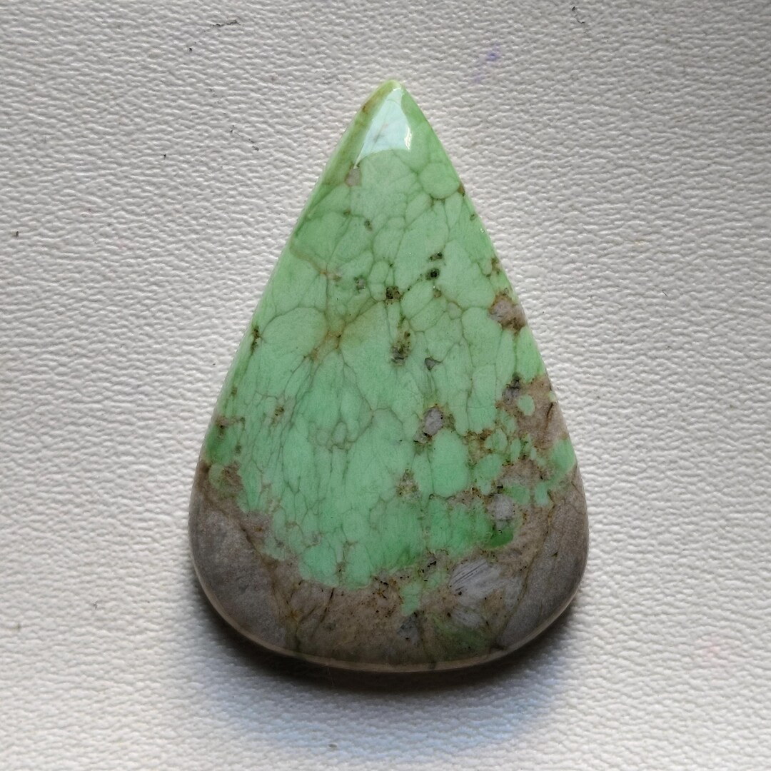 Green Variscite Cabochon Gemstone : Making for Jewelry CT-37, 37X25X5 ...