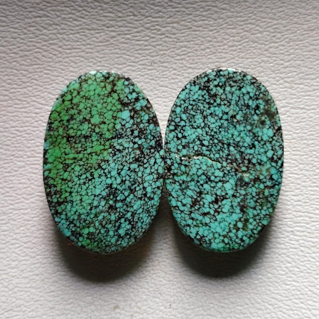 Tibetan Turquoise Pair Gemstone Make by Jewelry Turquoise Matching Pair ...