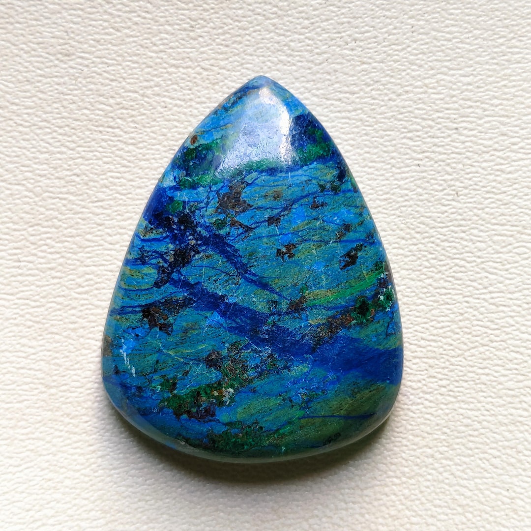 Natural Blue Azurite Cabochon Pear Shape Azurite Gemstone Jewelry ...